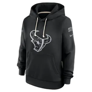 Nike Houston Texans Salute To Service Sideline Dri-fit Nfl Pullover Hoodie - Black