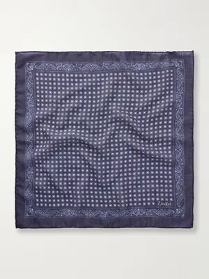 DRAKE'S Paisley-print Silk And Wool-blend Challis Pocket Square