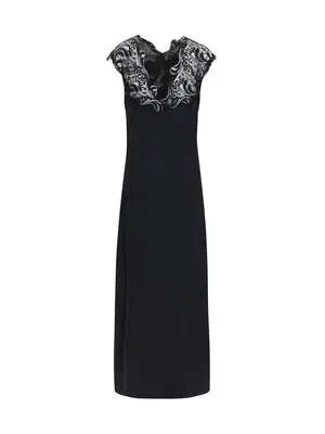 FERRAGAMO Silk Dress With Lace