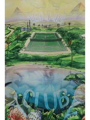 Casablanca Tennis Club Printed Silk Twill Shirt