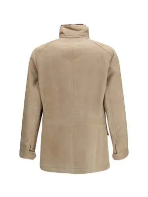 Brunello Cucinelli Waxed Shearling Safari Jacket