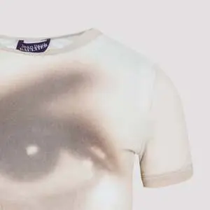 JEAN PAUL GAULTIER Printed Face Mesh Short Dress