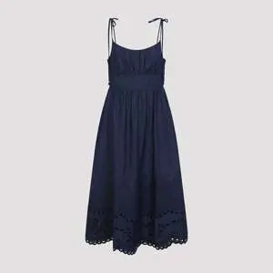 Zimmermann Mahon Broderie Denim Midi Dress