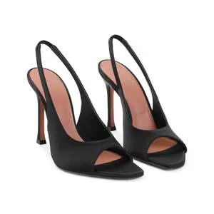 Amina Muaddi Alexa 105 Satin Slinback
