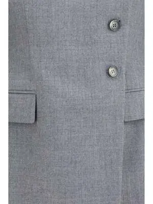 Alexander McQueen Pinstripe Wool Jacket With Crossed Lapels