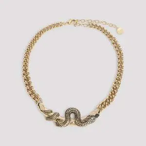 Roberto Cavalli Serpentine Necklace - Silver