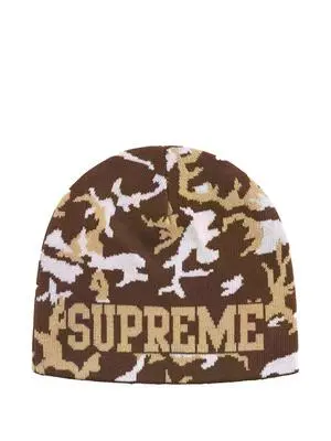 Supreme Reversible Camo Beanie Hat - Brown
