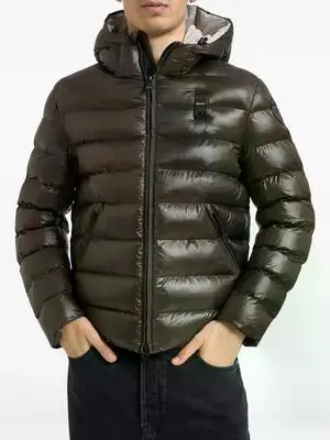 BLAUER. Logo-patch Padded Jacket - Brown