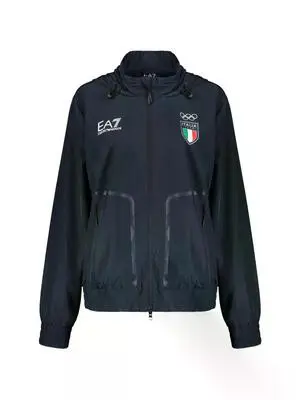EA7 Logo-print Hooded Jacket - Blue