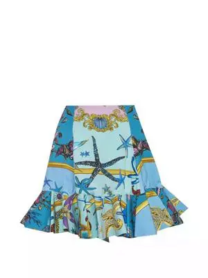 Versace Trésor De La Mer Print Flared Mini Skirt