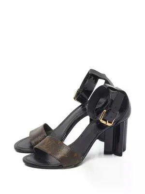 LOUIS VUITTON Silhouette Monogram Ankle Strap Sandals
