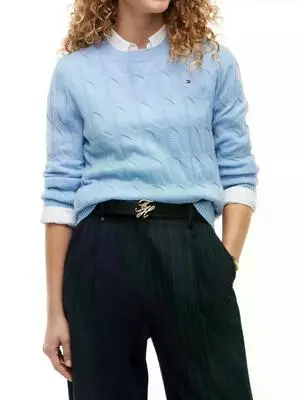 Tommy Hilfiger Cable-knit Logo-embroidered Sweater