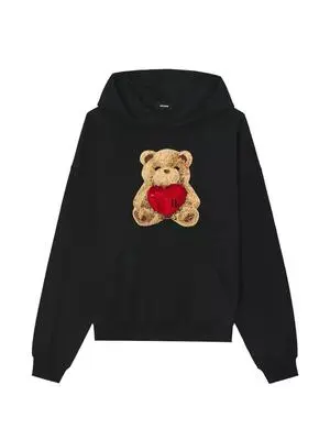 We11Done Heart Teddy Hoodie - Black