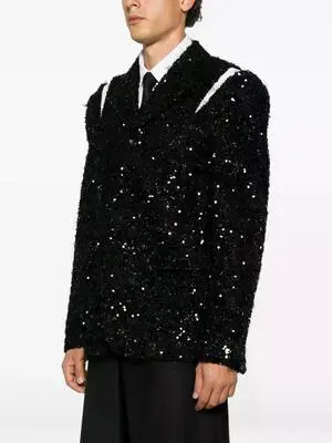 Comme Des Garçons Sequin-embellished Cut-out Jacket