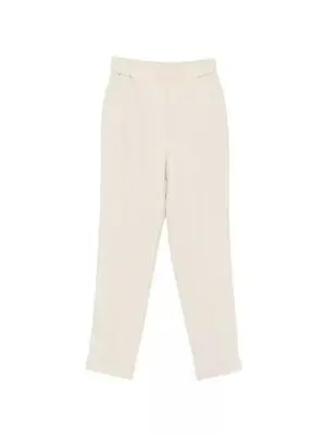Antonelli Firenze Embellished-cuff Tapered Trousers Neutrals