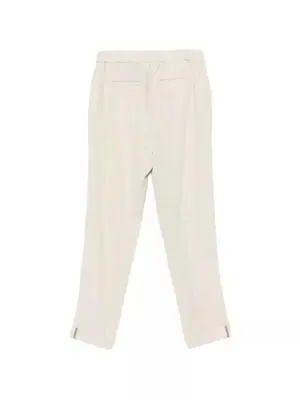 Antonelli Firenze Embellished-cuff Tapered Trousers - Neutrals
