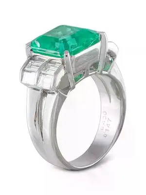 LB EXCLUSIVE Emerald And Diamond Ring - Silver