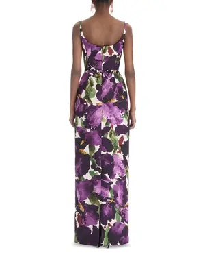 Oscar De La Renta Iris Faille Belted Gown