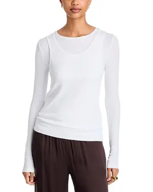 Majestic Filatures Soft Touch Rib Double Layer Long Sleeve Tee