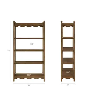 MODWAY Darcy 4-tier Open Bookcase - Walnut