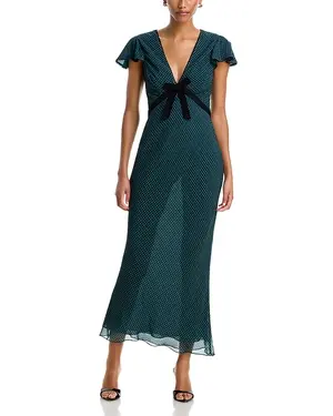 LoveShackFancy Vitto Ribbon Trim Maxi Dress