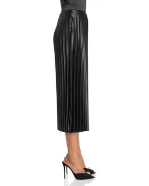 AREA STARS Pleated Satin Skirt - Black