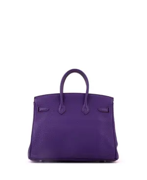 Hermès Birkin 25 Handbag Purple Togo With Palladium Hardware