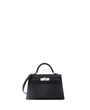 Hermès Kelly 20 Handbag Black Epsom With Palladium Hardware - Noir