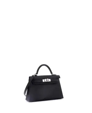 Hermès Kelly 20 Handbag Black Epsom With Palladium Hardware