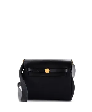 Hermès 20 Herbag Zip Toile And Leather - Black
