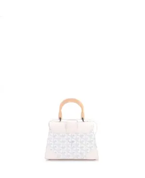 Goyard Structured Saigon Top Handle Bag Coated Canvas With Leather