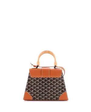 Goyard Pm Saigon Top Handle Bag Coated Canvas With Leather - Brown