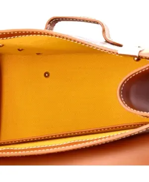 Goyard Pm Saigon Top Handle Bag Coated Canvas With Leather - Brown