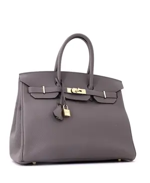 Hermès Birkin 35 Handbag Grey Togo With Gold Hardware