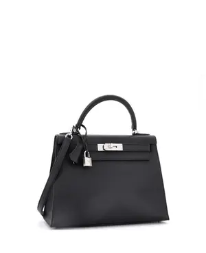 Hermès Kelly 28 Handbag Black Epsom With Palladium Hardware