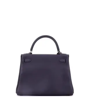 Hermès Kelly 28 Handbag Blue Togo With Palladium Hardware