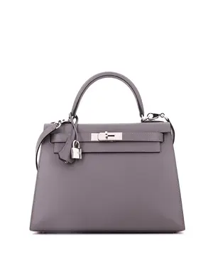 Hermès Kelly 28 Handbag Grey Epsom With Palladium Hardware - Gris Meyer