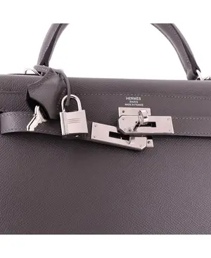 Hermès Kelly 28 Handbag Grey Epsom With Palladium Hardware