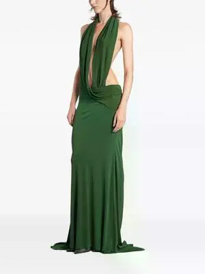Alex Perry Halterneck Draped Maxi Dress