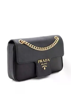 Prada Pattina Flap Shoulder Bag Saffiano Leather Small Crossbody Bag
