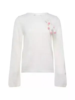Comme Des Garçons Unicorn-appliqué Long-sleeve Sweater - Neutrals