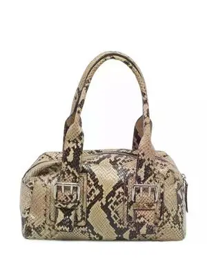 Furla Buckle Python-embossed Satchel Bag