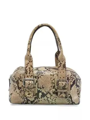 Furla Buckle Python-embossed Satchel Bag