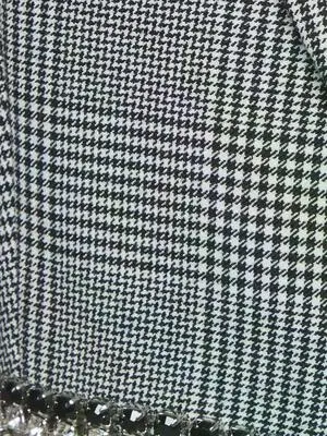 AREA Houndstooth Crystal-fringe Blazer
