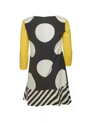 Moschino Polka-dot Striped-trim Mini Dress