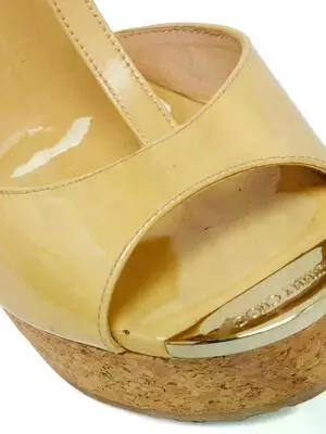 JIMMY CHOO Leather Wedge-heel Sandals