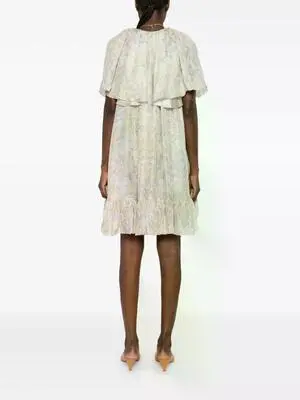 Chloé Floral-print Pleated Mini Dress