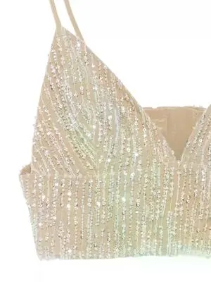 AMI Paris Sequin-embellished Cropped Top