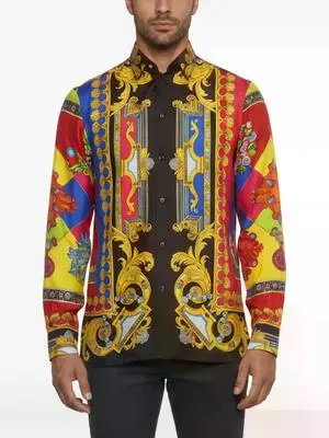 Versace Baroque-print Silk Shirt