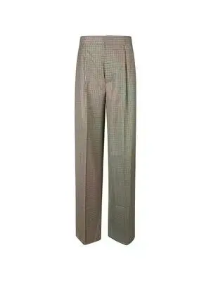 SA SU PHI Houndstooth-pattern Pleated Trousers